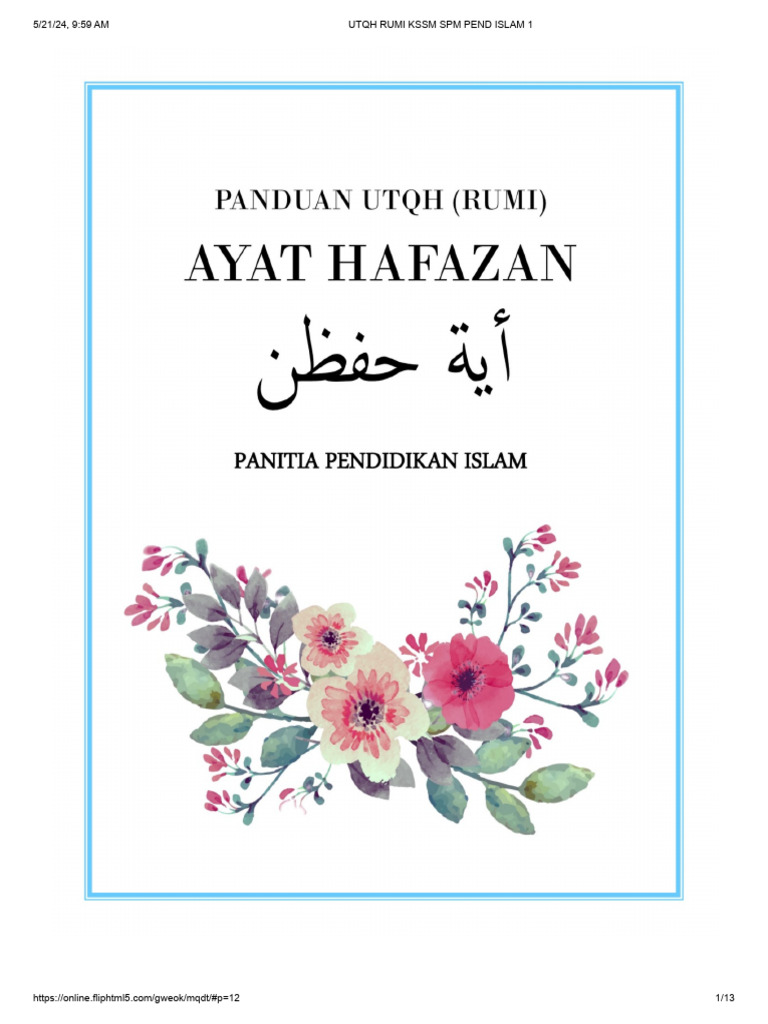 UTQH RUMI KSSM SPM PEND ISLAM 1 | PDF