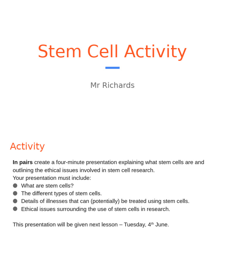 Stem Cell Activity | PDF
