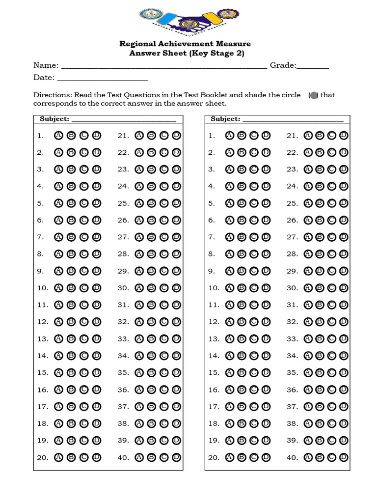 RAM-Answer-Sheet-Key-Stage-2 2024 | PDF