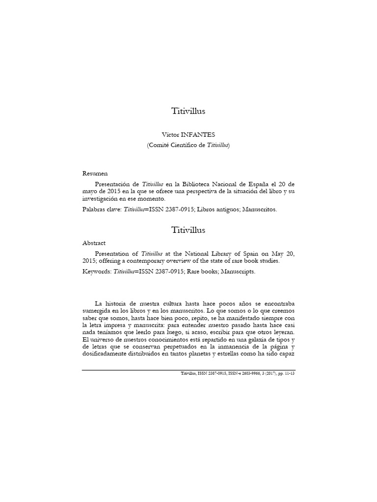 Presentación de Titivillus | PDF | Libros | Comunicación escrita