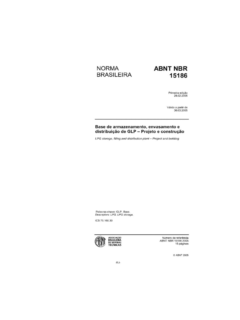 NBR 15186 de 02.2005 - Base de Armazenamento, Envasamento e ...