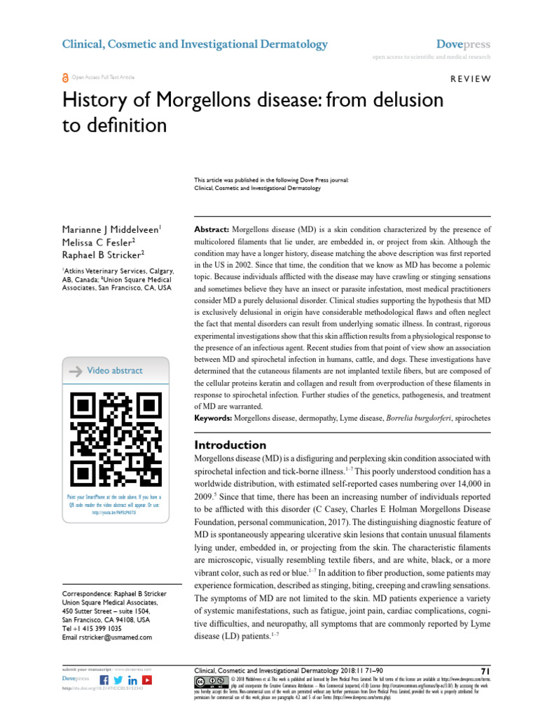 History and Insights on Morgellons Disease | PDF | Delusion | Mental ...