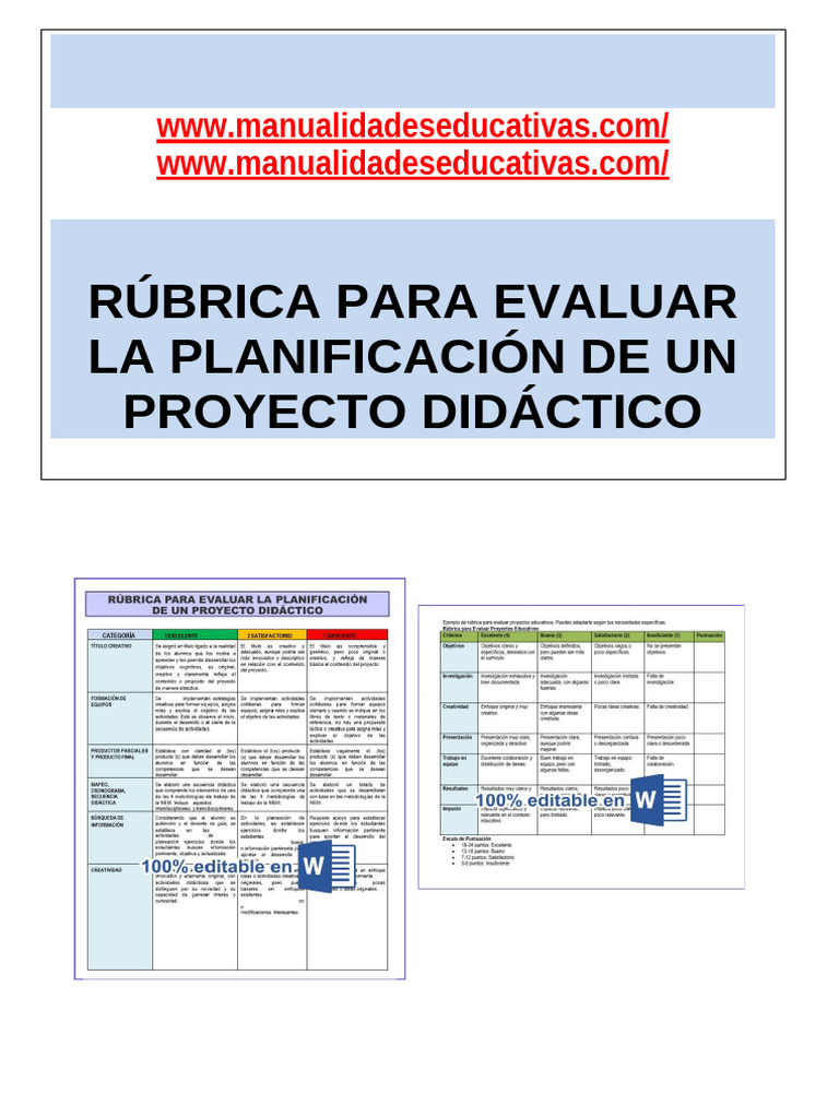 Rubrica Proyectos Didacticos | PDF | Evaluación | Ciencia cognitiva