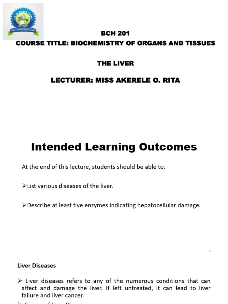 BCH 201 - The Liver Part 3 | PDF | Lipoprotein | Liver