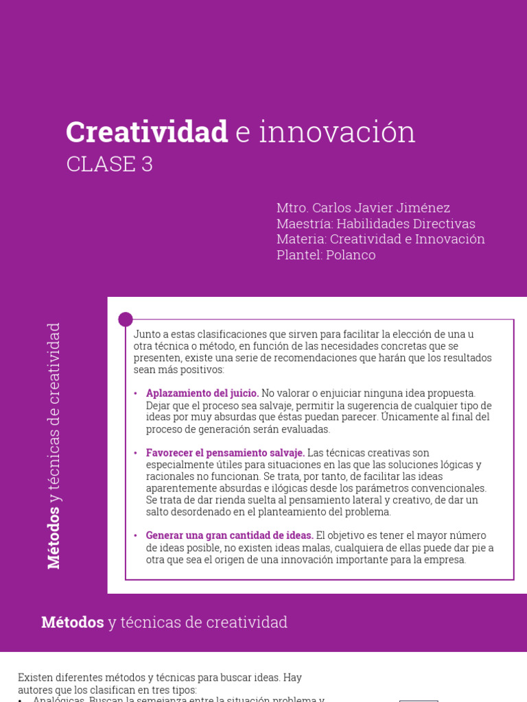 Clase3 | PDF | Innovación | Creatividad