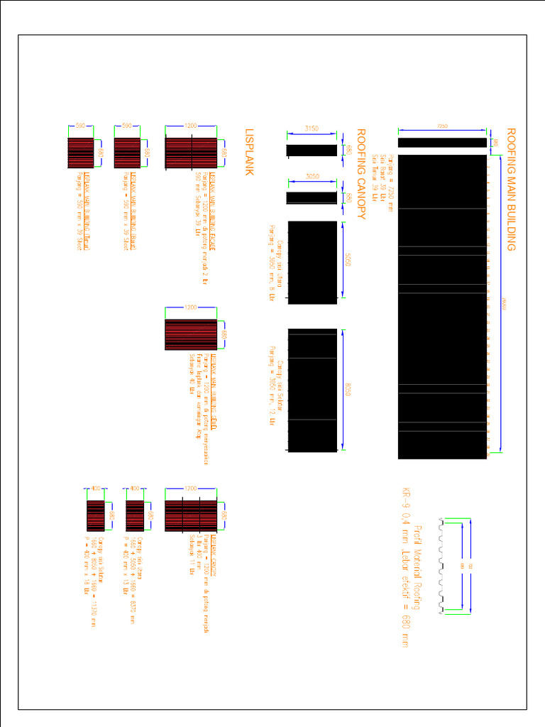 Cutting Plan Roofing | PDF