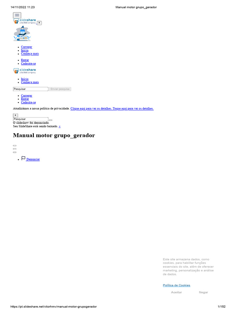 Manual Motor Grupo - Gerador | PDF | Cookie de HTTP | Informática