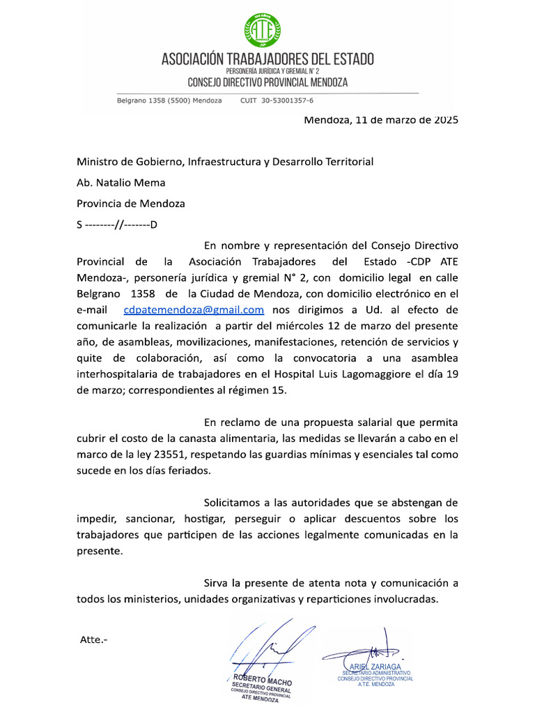 NOTA MinGobierno 11032025 | PDF
