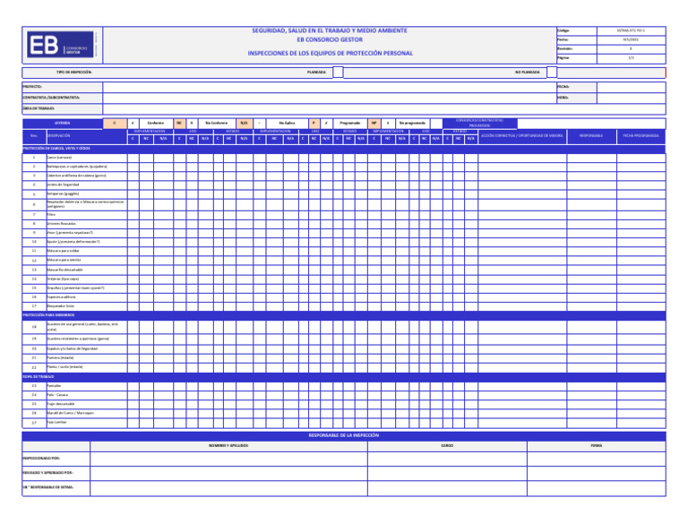 Inspecci - N de EPP | PDF