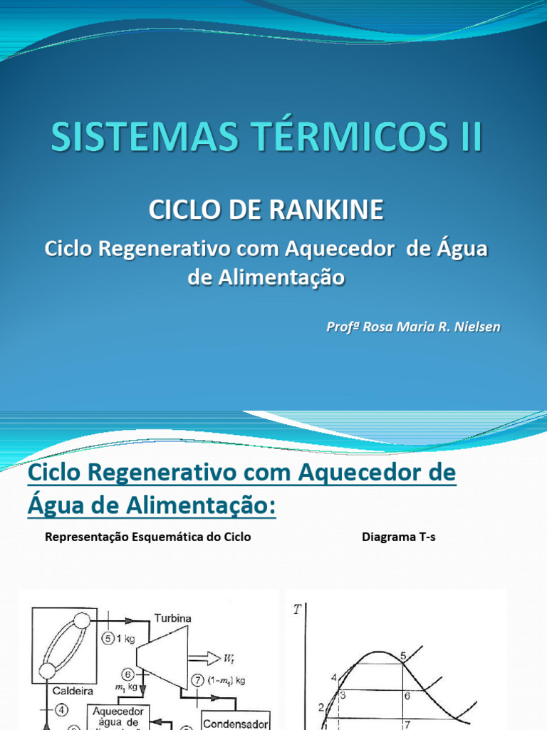 Aula 08-Ciclo de Rankine-Regenerativo | PDF | Bomba | Mecânica de continuidade