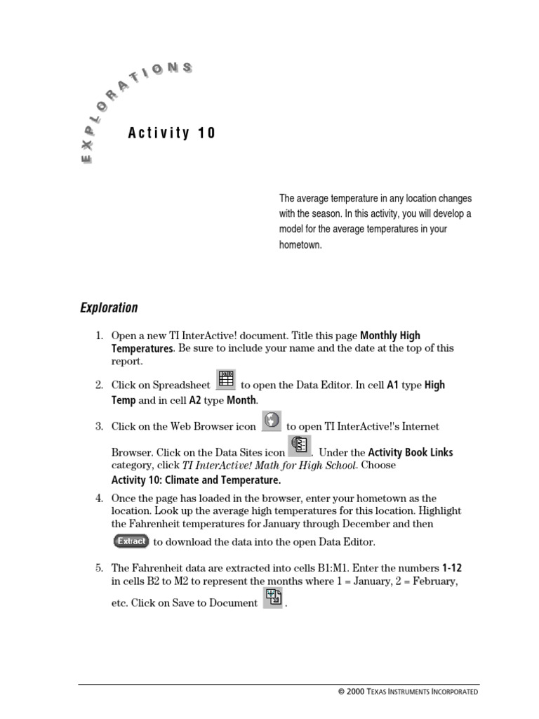 TI Interactive Math HS Act10 | PDF