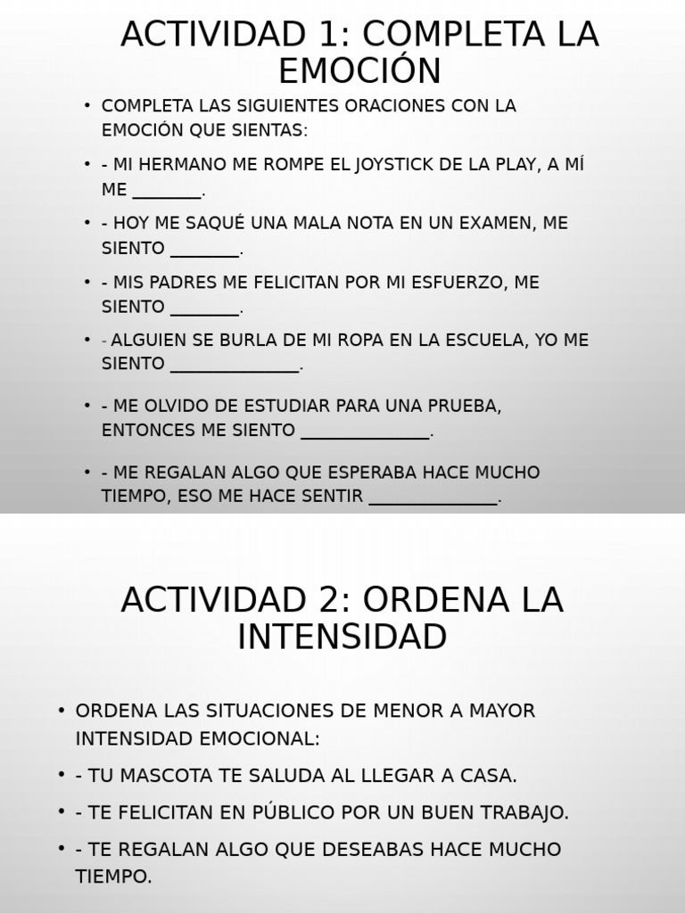 Actividad Emociones | PDF