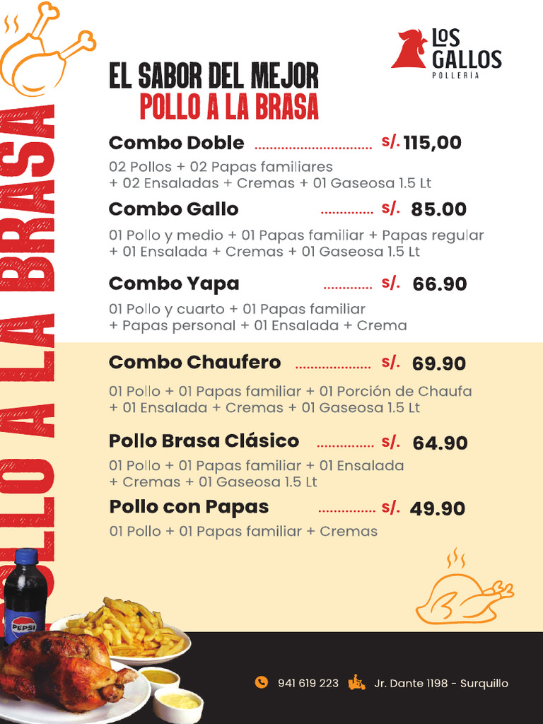 MENU A LA CARTA GALLO CURVAS - Compressed | PDF