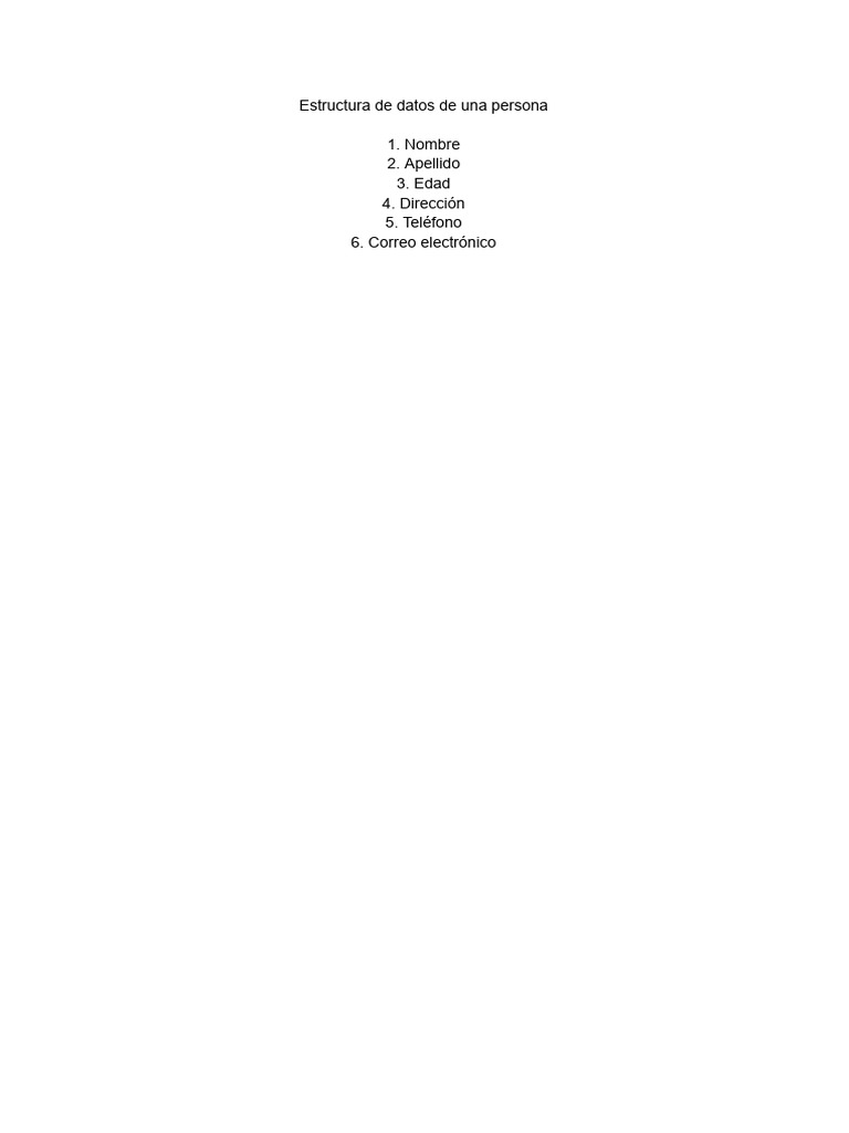 Datos Esenciales de una Persona | PDF