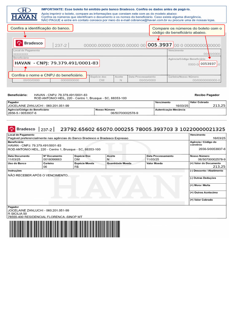 Boleto Ha Van | PDF