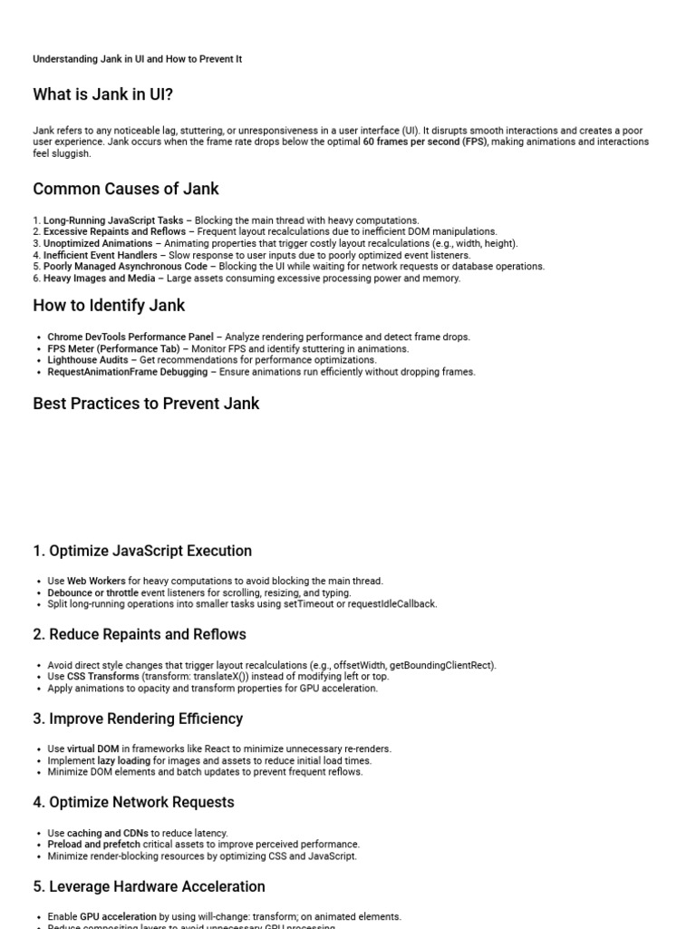 Understanding Jank in UI and How to Prevent It | PDF | User Interface | Document Object Model