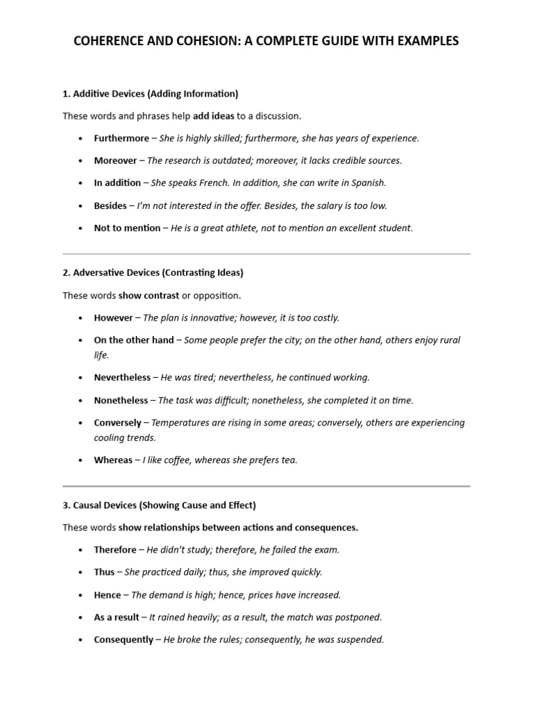 Cohesive and Coherence Devices | PDF | Competition | Group Cohesiveness