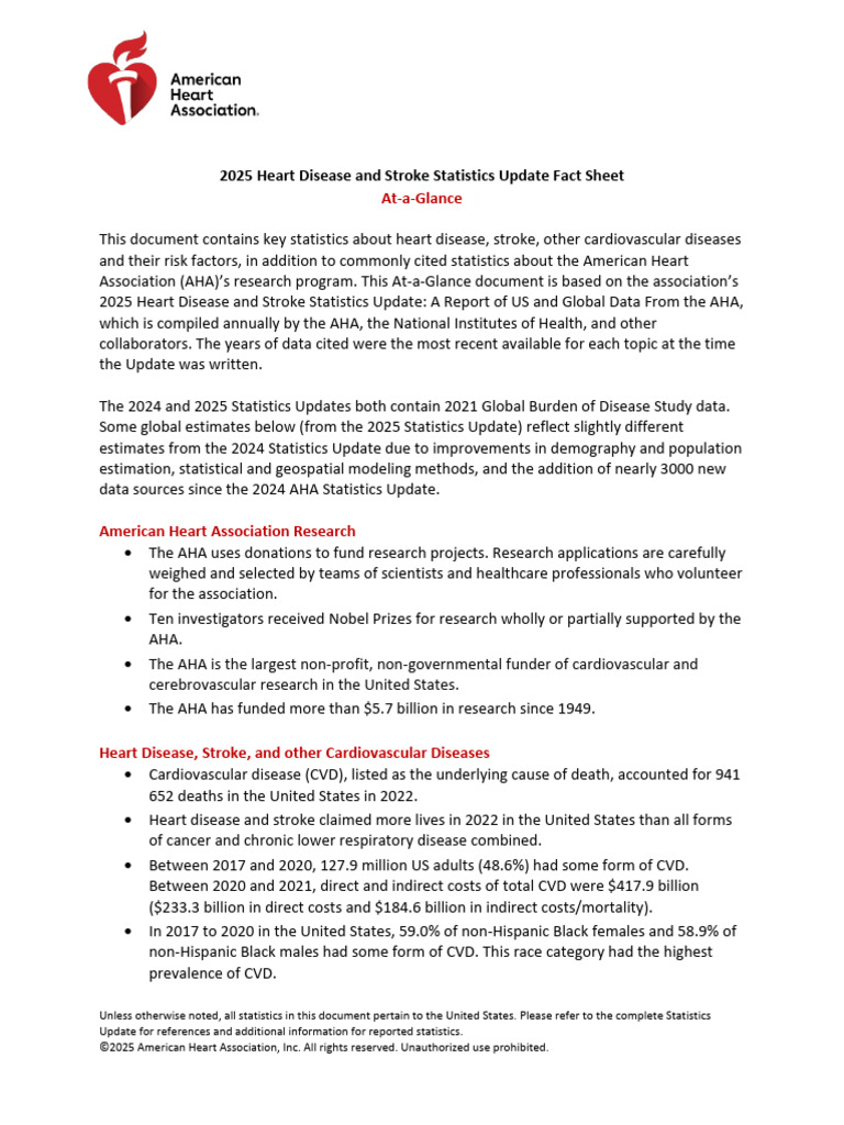 2025 Heart Disease & Stroke Statistics | PDF | Cardiovascular Diseases ...