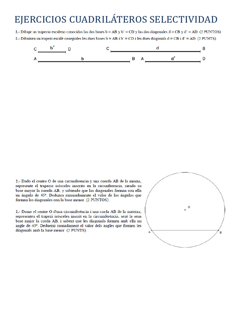 CUADRILATEROS EJERCICIOS SELECTIVIDAD | PDF
