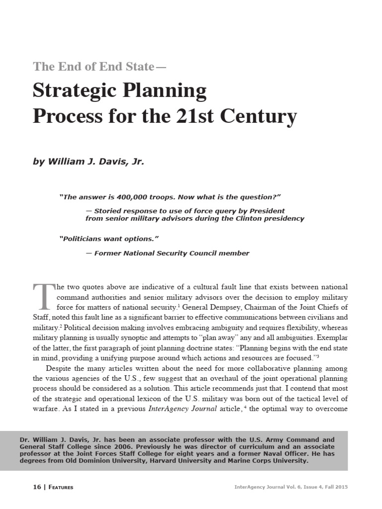 Strategic Planning Process For The 21st Century | PDF | Military