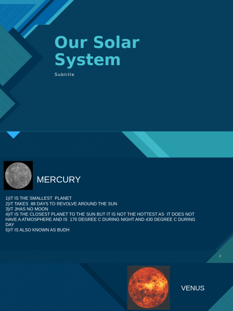 Our Solar System | PDF | Planets | Natural Satellite