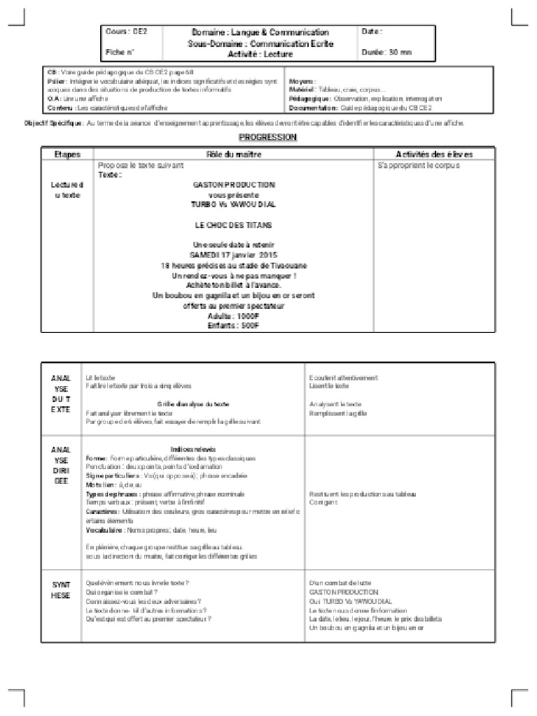 Fiches LECTURE CE2 - Phoenix | PDF