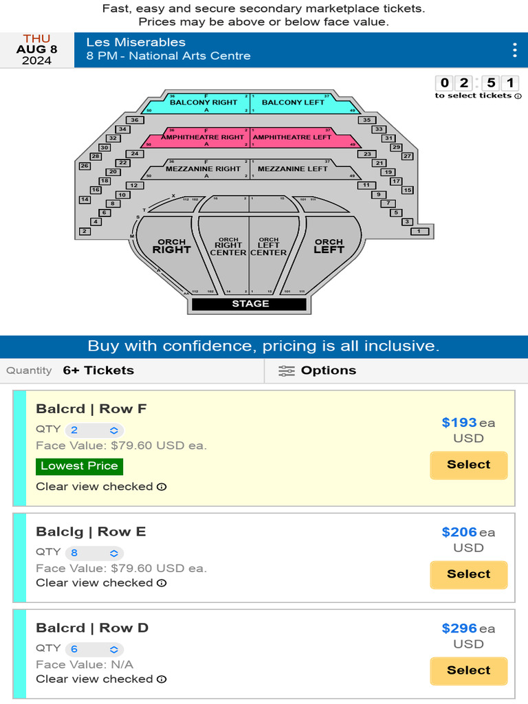 Les Miserables National Arts Centre Tickets-C | PDF