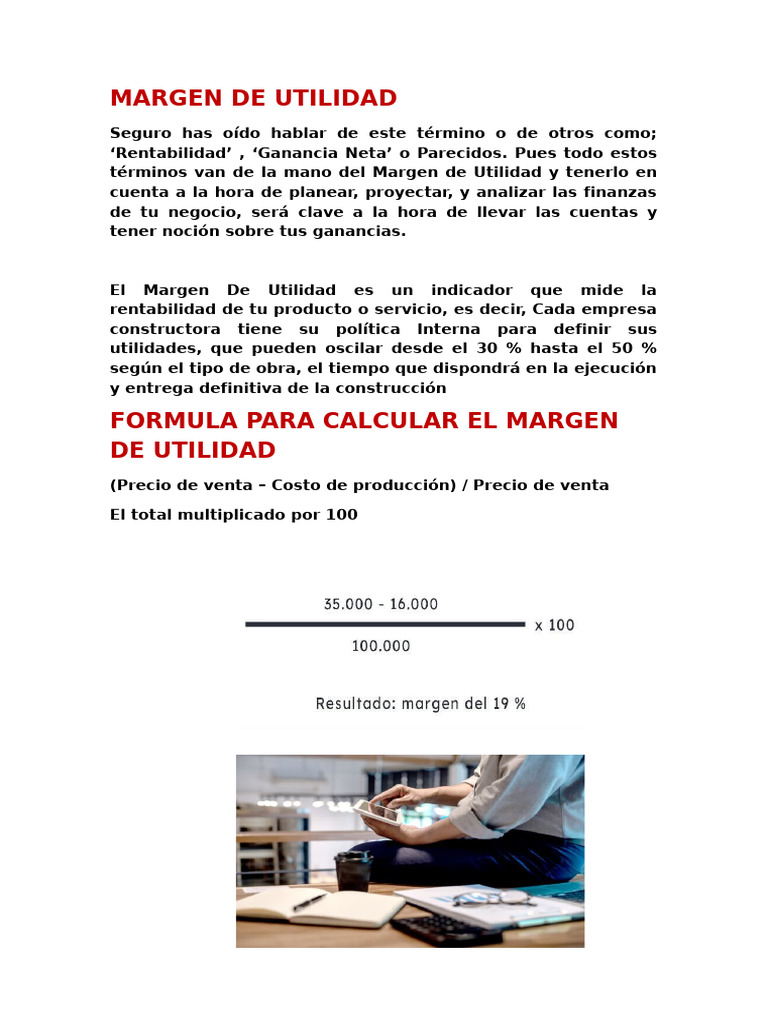 Cómo Calcular el Margen de Utilidad | PDF