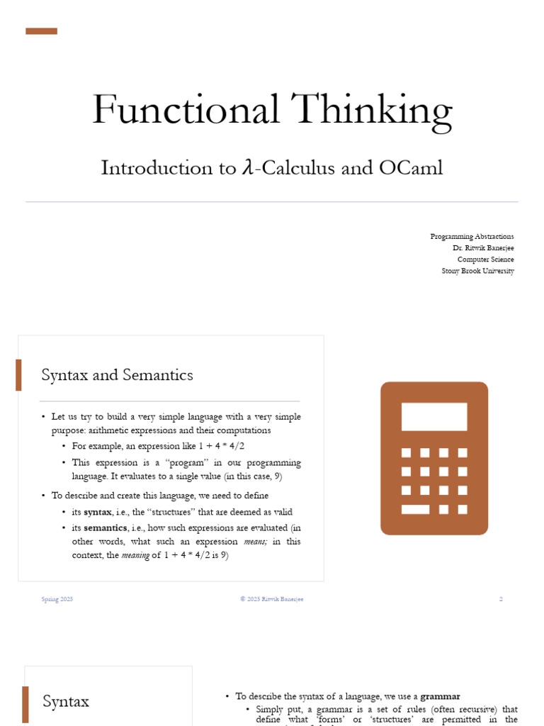02 Ocaml and Lambda Calculus | PDF | Scope (Computer Science) | Parameter (Computer Programming)