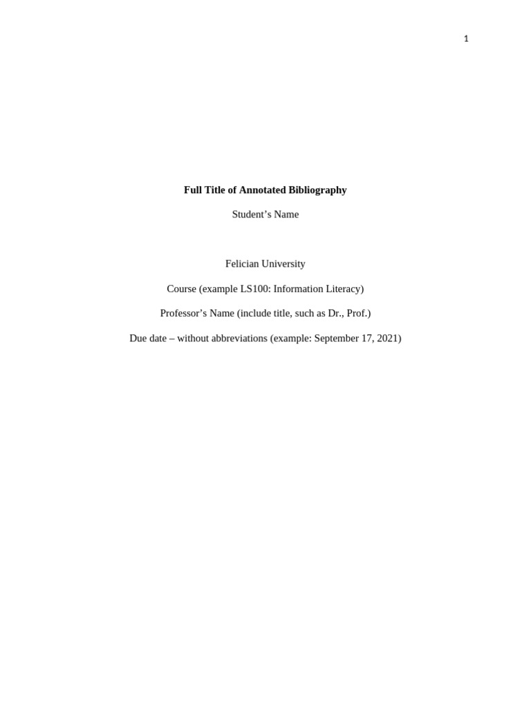 APA Annotated Bibliography Guide | PDF | Apa Style | Citation