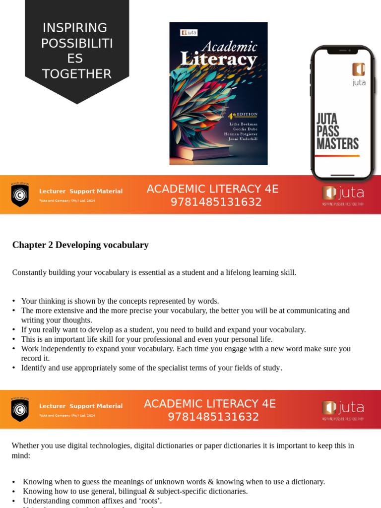 Academic Literacy: Vocabulary Development Guide | PDF | Word | Vocabulary