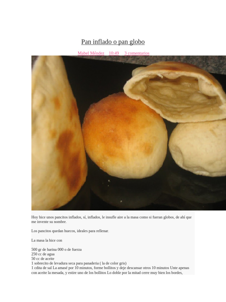 Pan inflado o pan globo | PDF