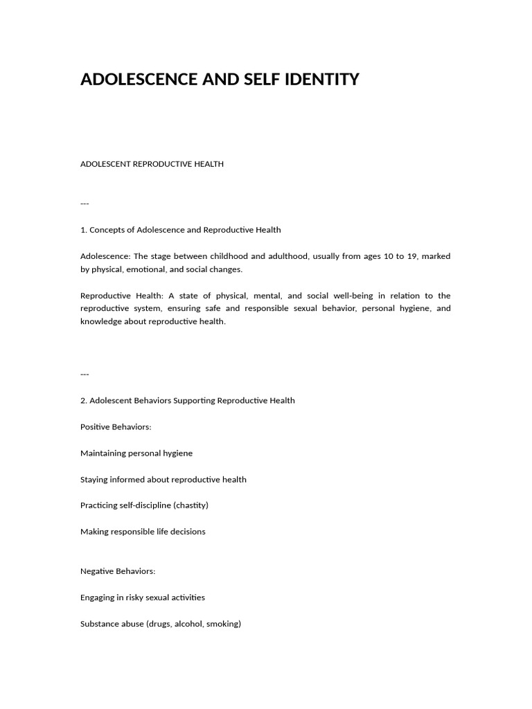 Social Studies Adolescence | PDF | Adolescence | Self Concept