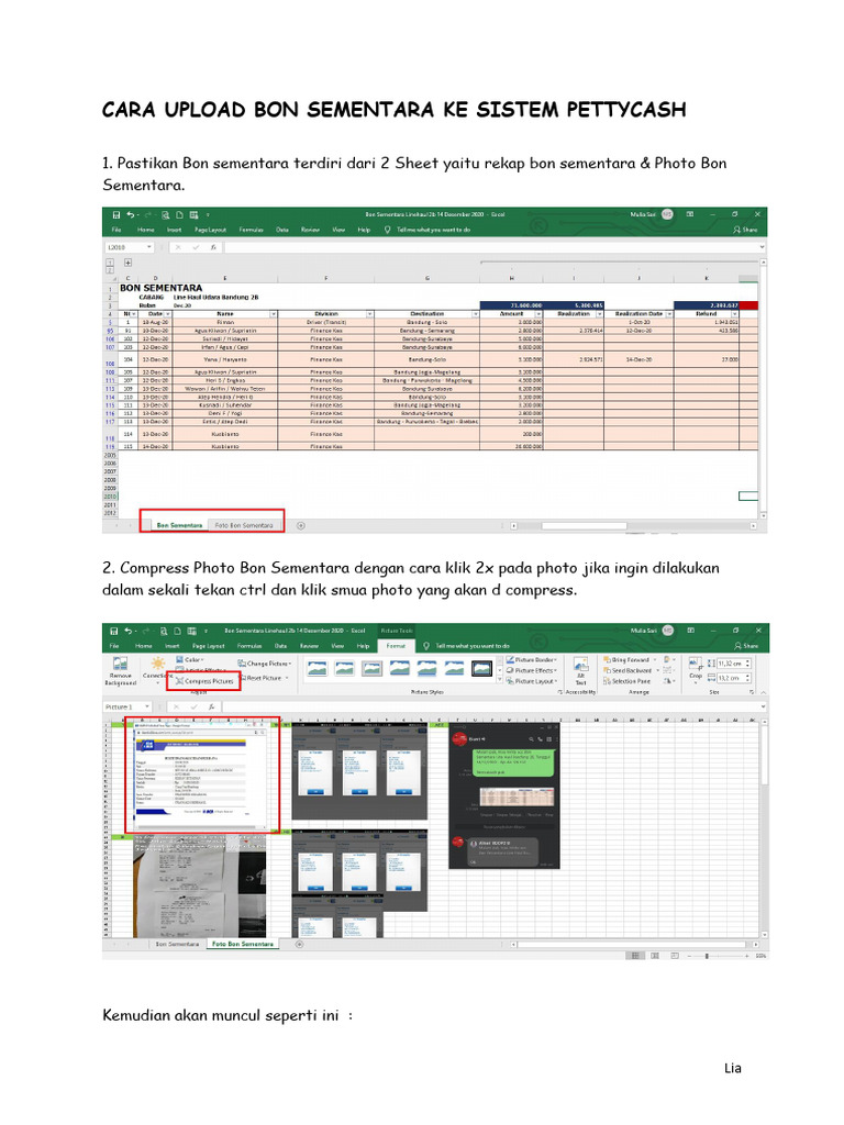 Panduan Upload Bon Sementara Pettycash | PDF