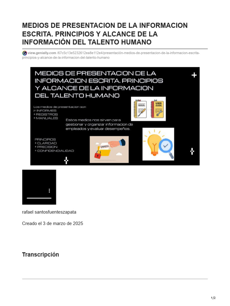 Medios de Presentacion de La Informacion Escrita Principios y Alcance ...