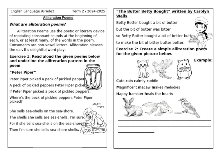 Alliteration Poem Grade 3 | PDF