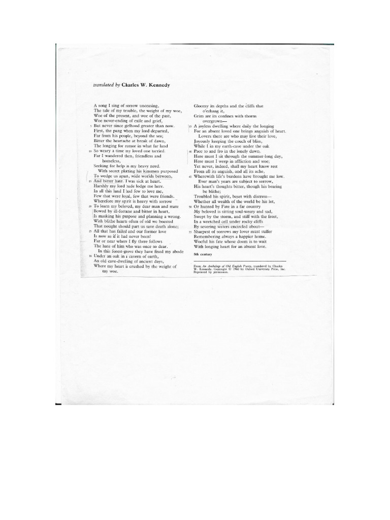 The Wifes Lament | PDF