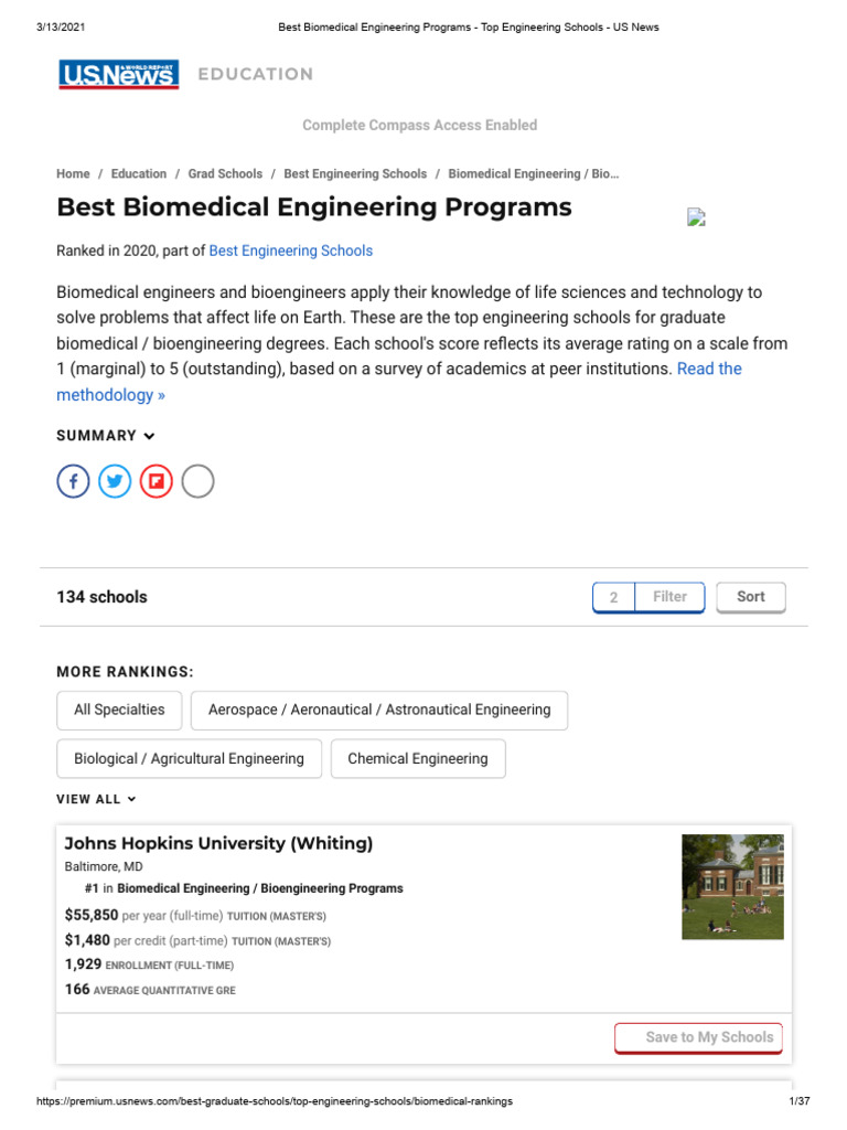Best Biomedical Engineering Programs - Top Engineering Schools - US ...