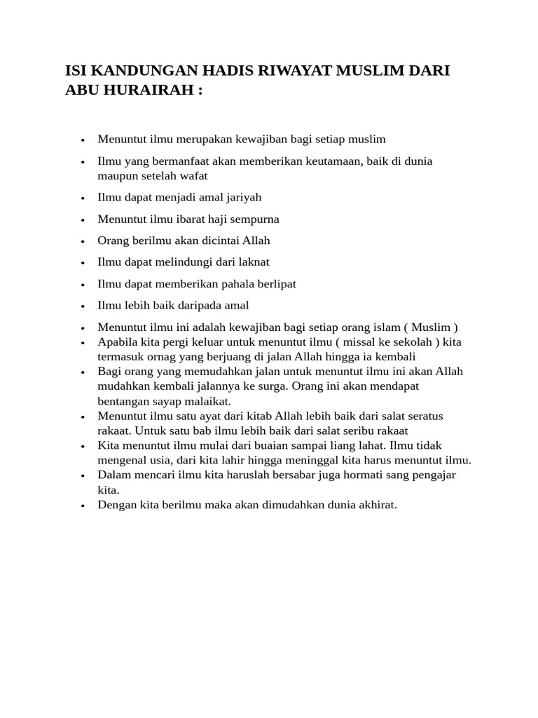ISI_KANDUNGAN_HADIS_RIWAYAT_MUSLIM_DARI_ABU_HURAIRAH_docx1741013127 | PDF