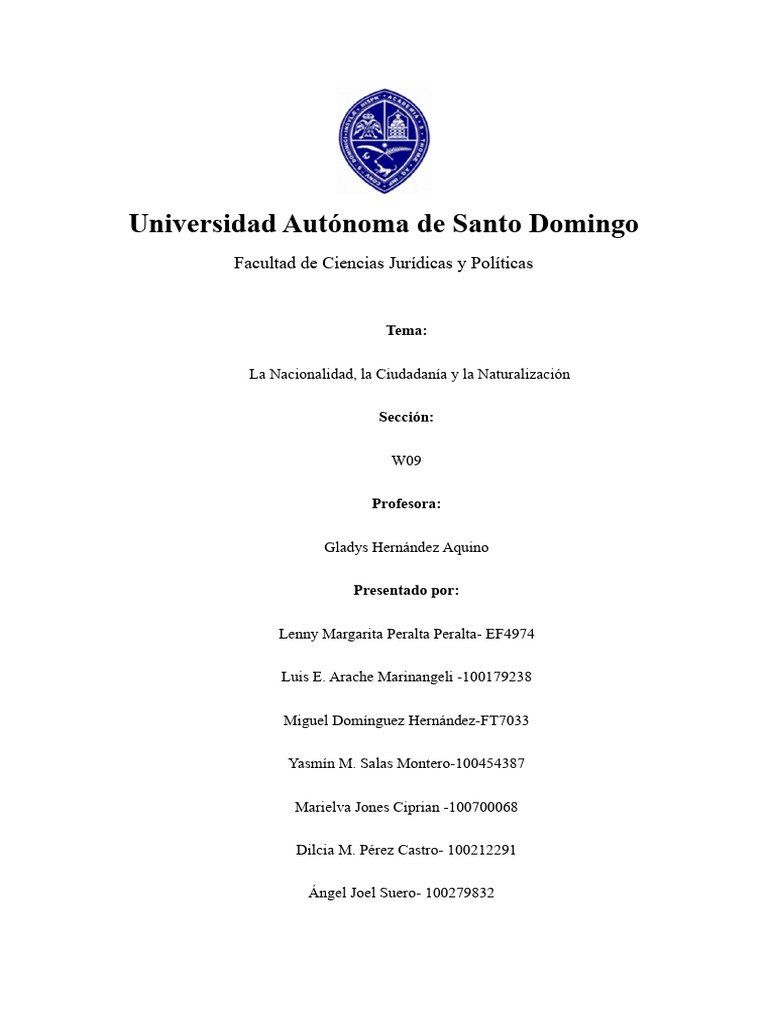 Tarea 4.1 - DIP Luis Arache | PDF | Nacionalidad | Naturalización