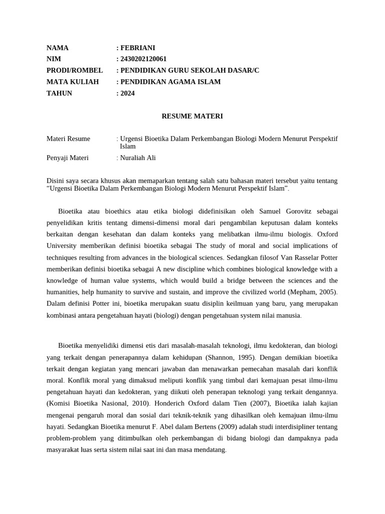 Resume Agama Islam | PDF