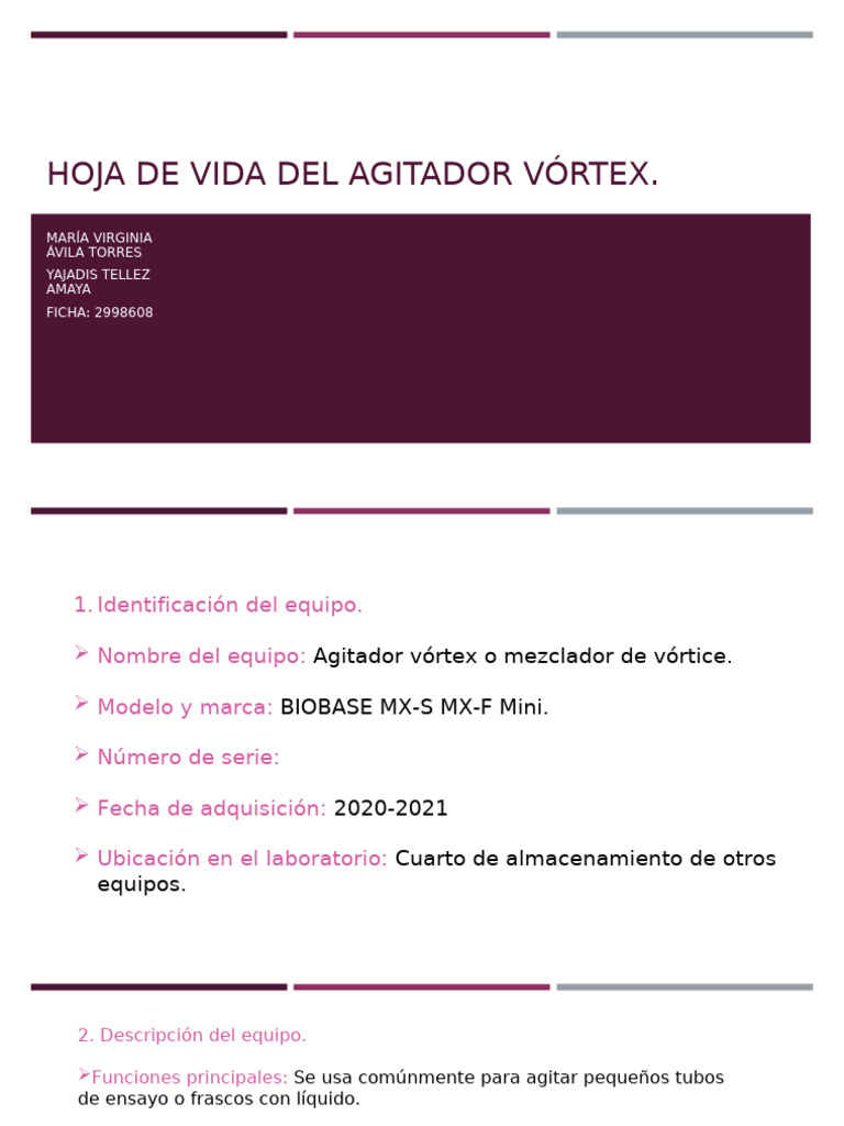 Especificaciones y Uso del Agitador Vórtex | PDF