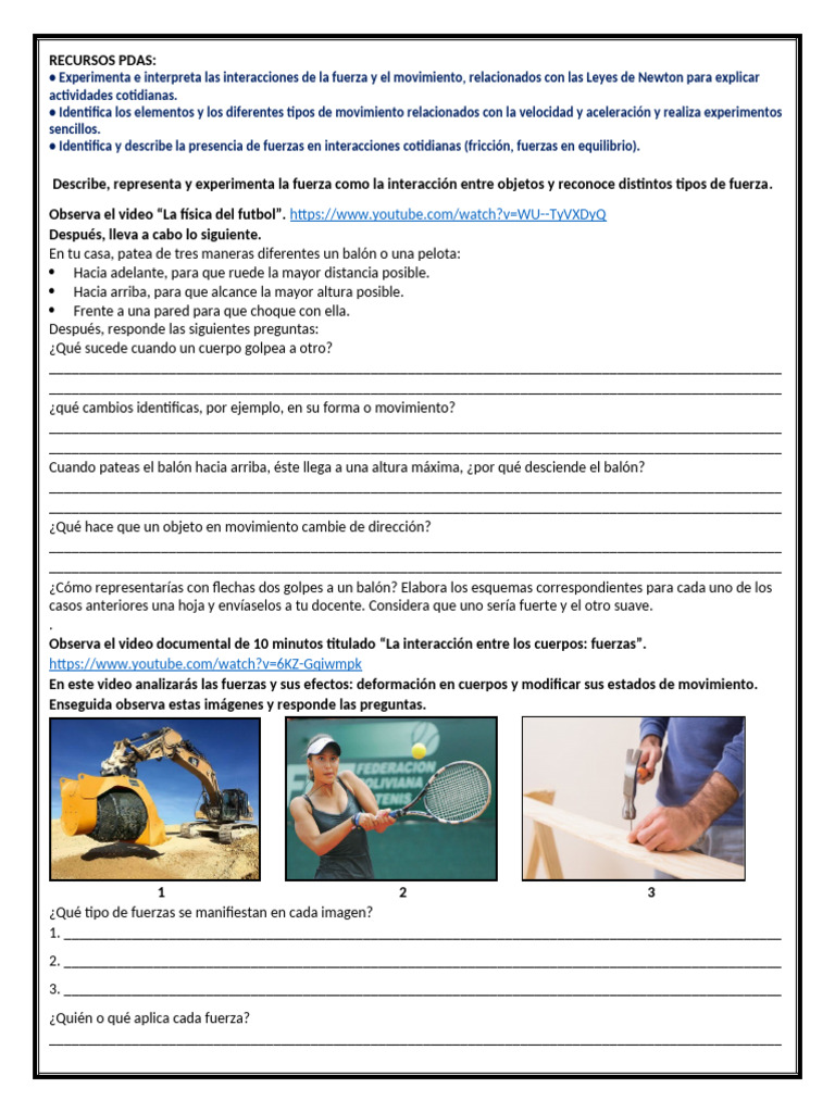 Interacciones de Fuerzas y Movimiento | PDF | Fuerza | Velocidad