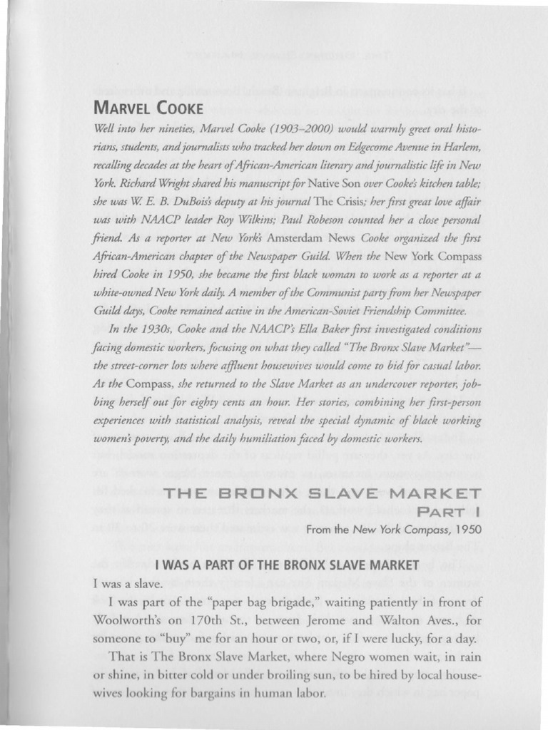 The Bronx Slave Market Exposed | PDF