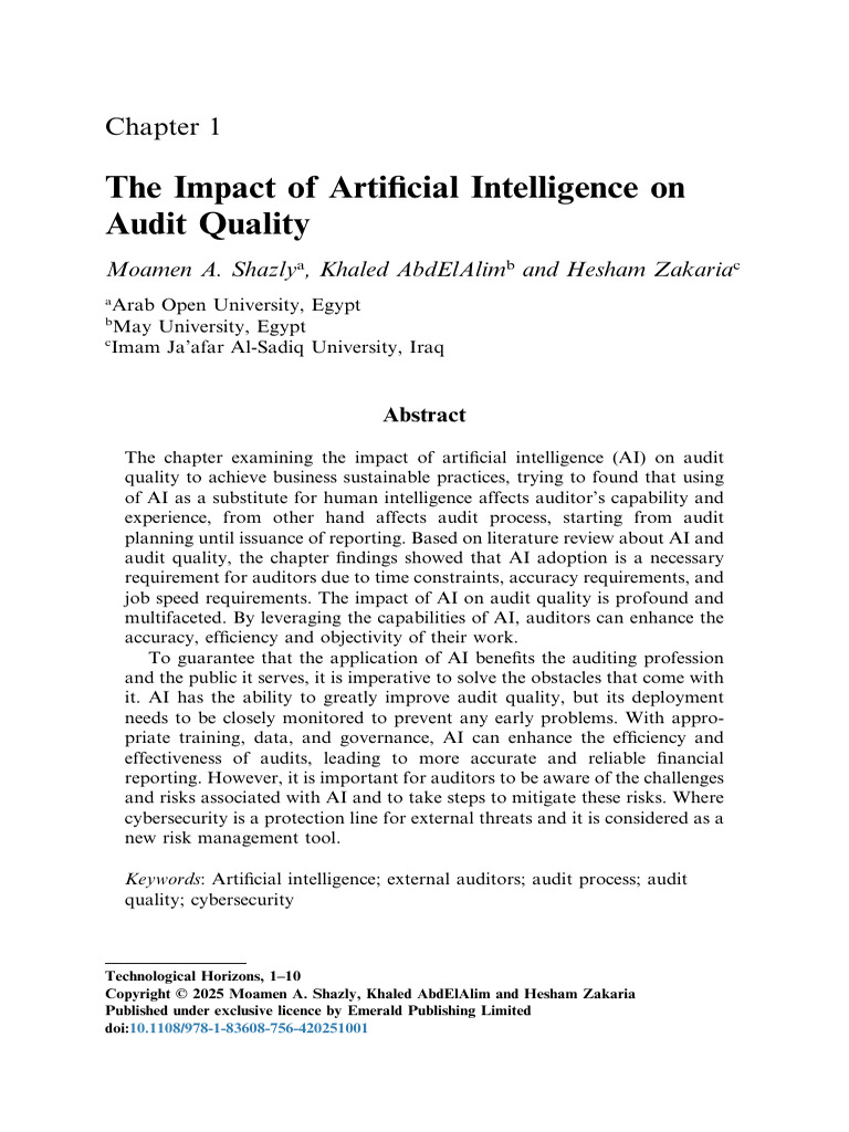 The Impact of AI On Audit Quality | PDF | Audit | Internal Control