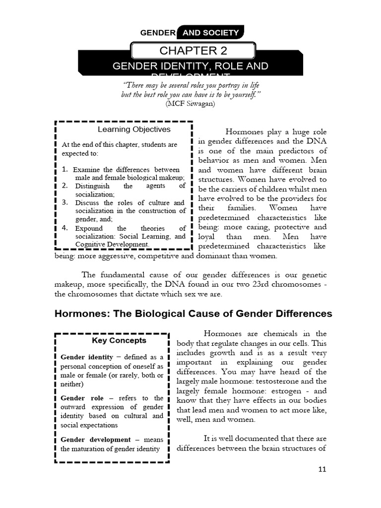 Chapter 2 Gender Identity Role and Development | PDF | Schema ...