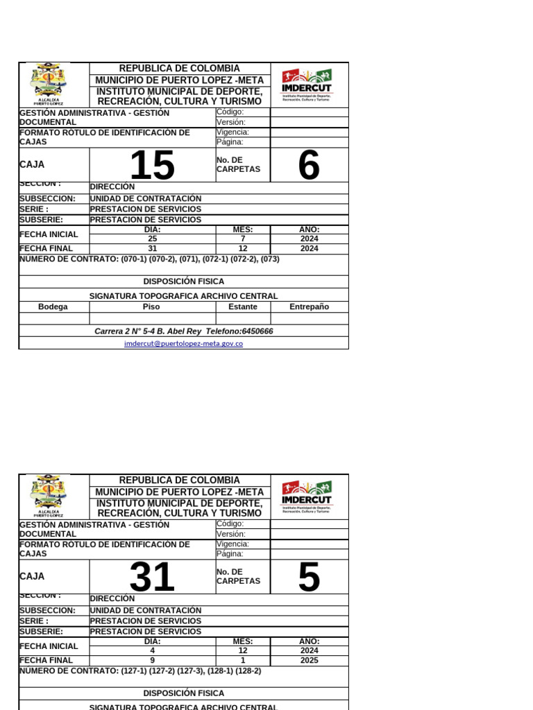 Formato Rotulo de Identificación de Cajas | PDF
