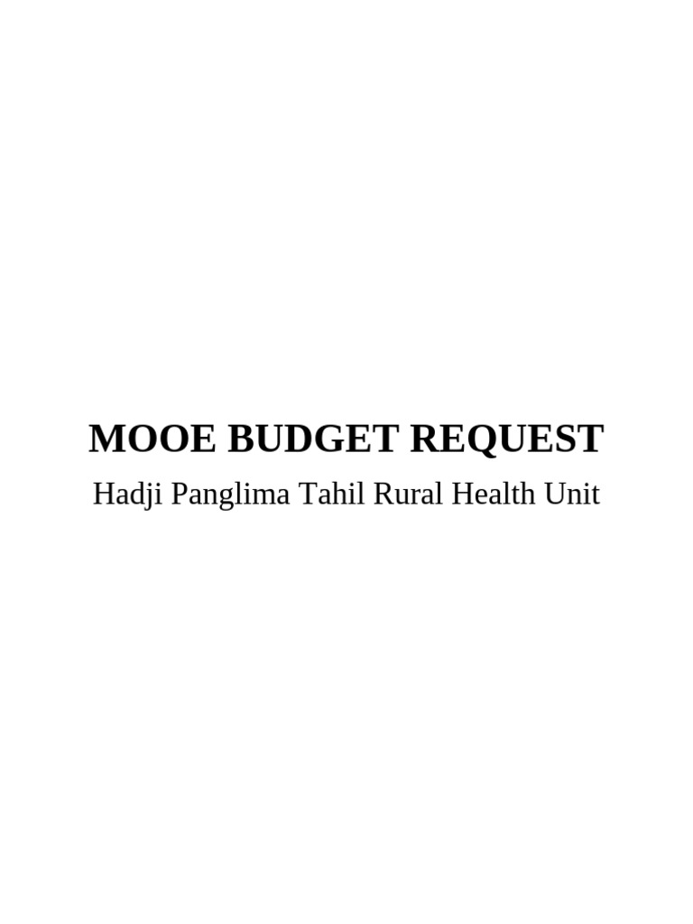 Budget Request MOOE Letter | PDF