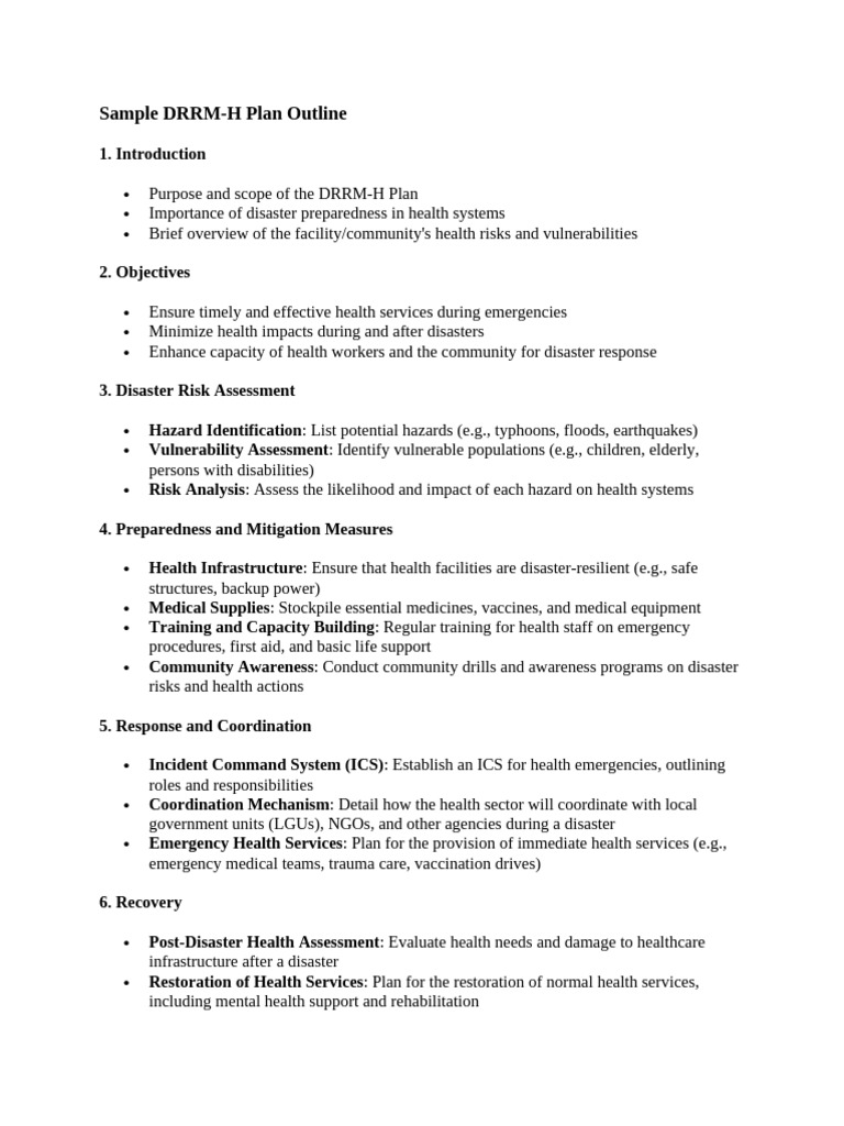 Sample DRRM outline | PDF | Emergency Management | Emergency
