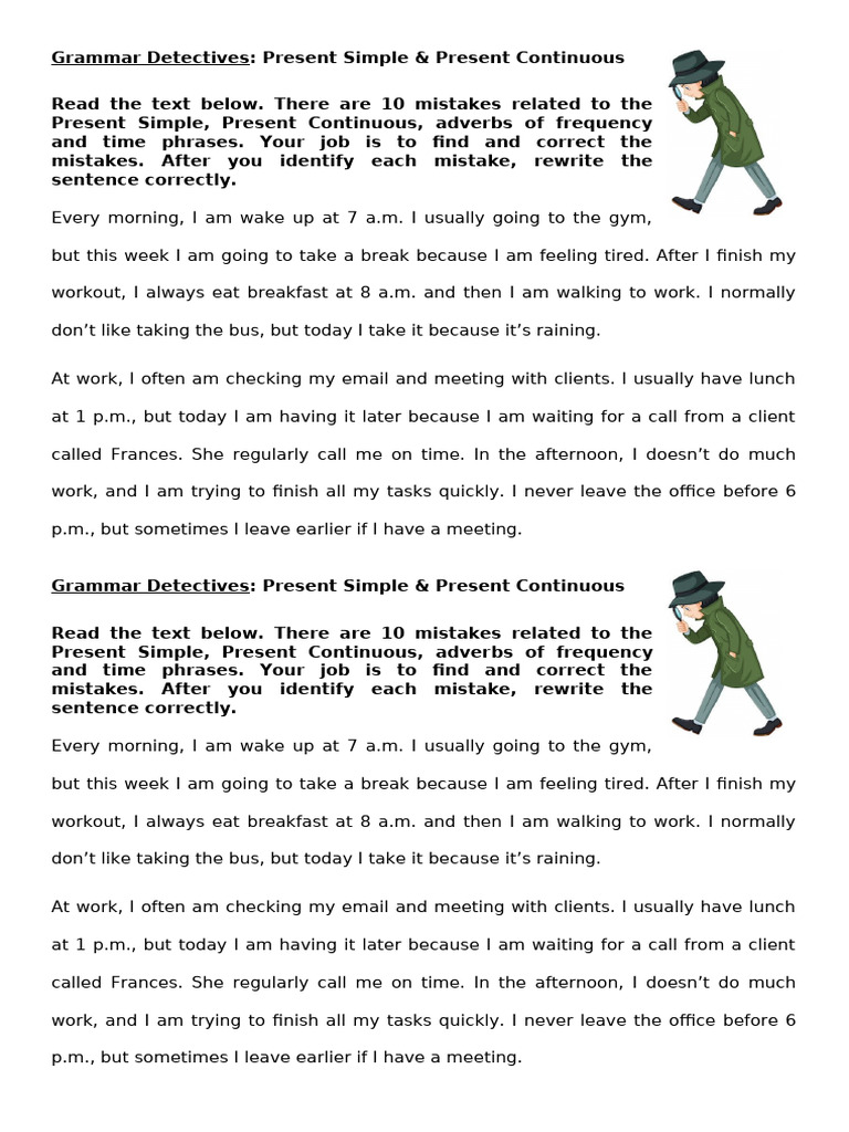 Grammar Detectives: Find the Errors | PDF